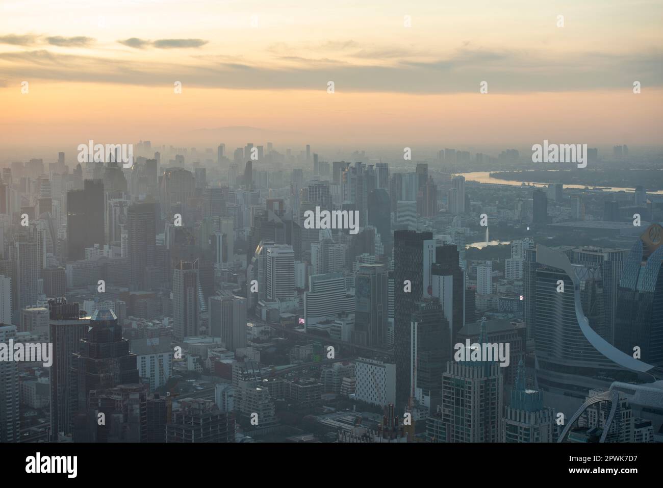 The view and Skyline of the city of Bangkok from the viewpoint of the ...