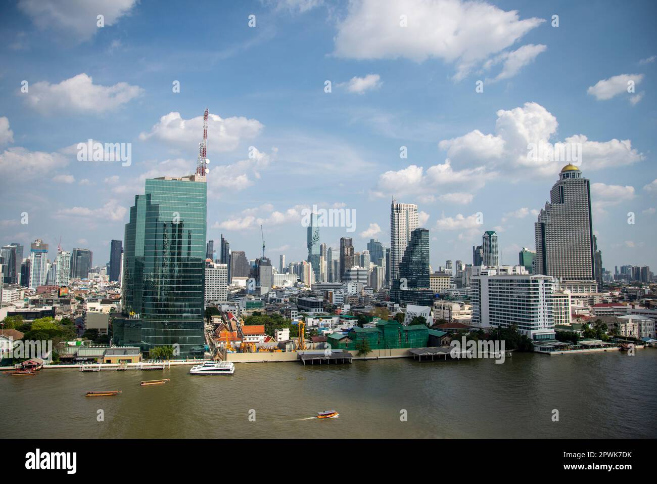 the Skyline with the Maha Nakhon Tower in the city of Bangkok in ...