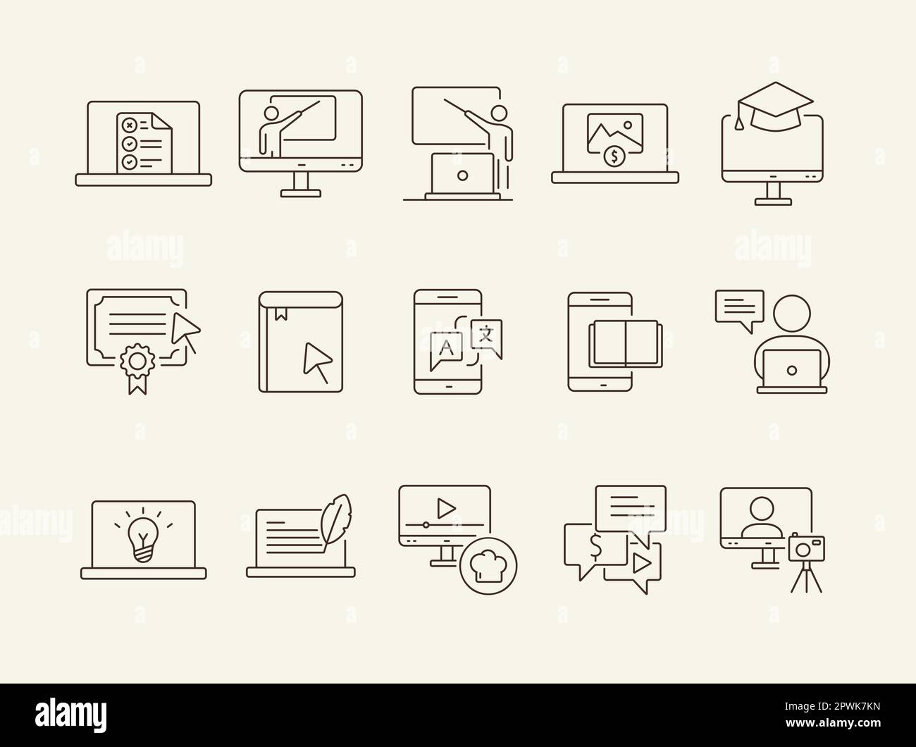 Web seminar icon set Stock Vector Image & Art - Alamy