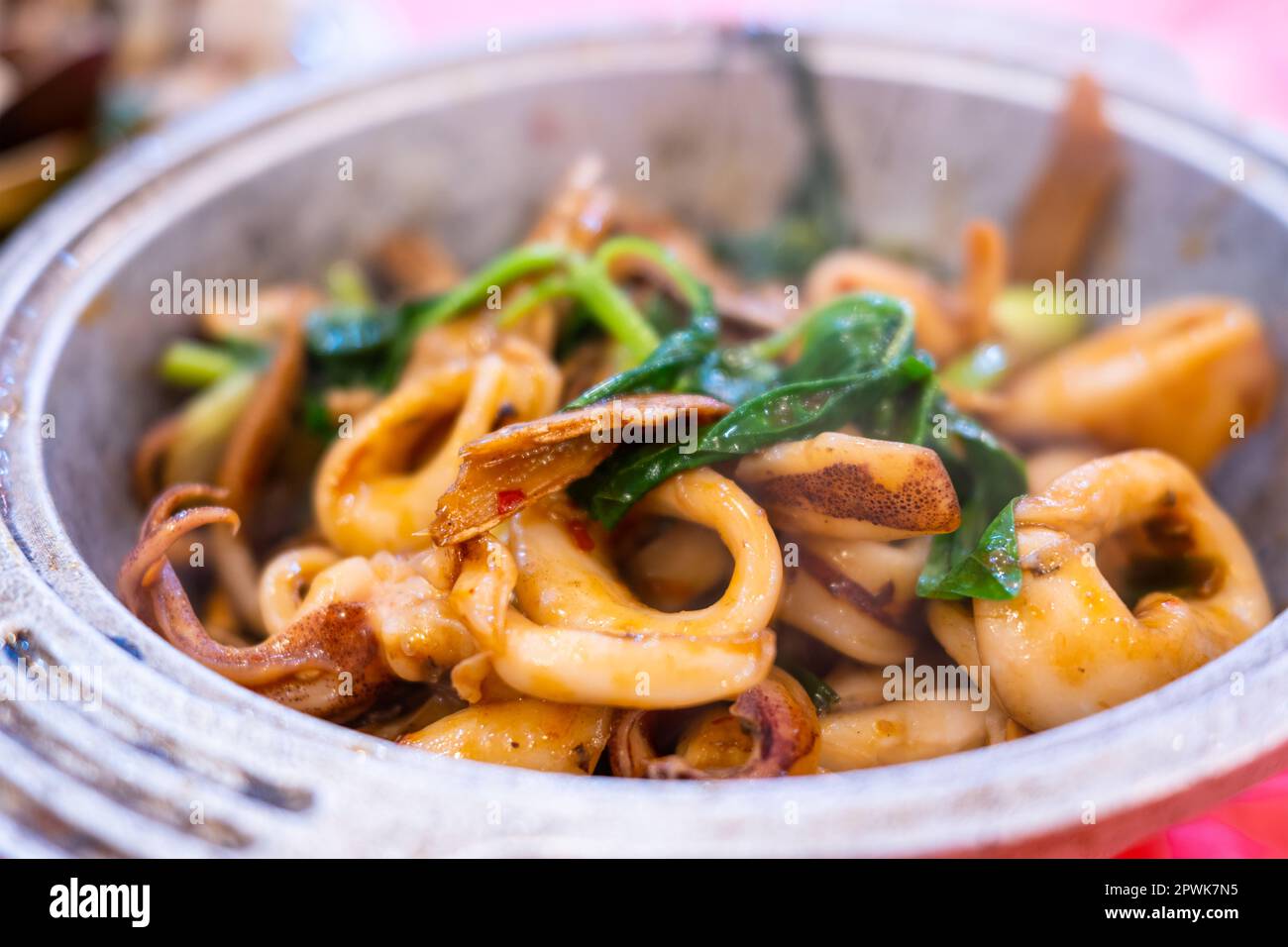 Taiwanese cuisine fry squid with sauce Stock Photo - Alamy