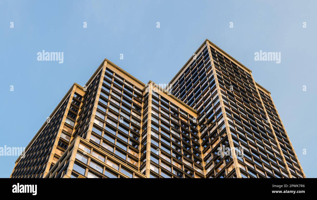 skyscraper office concrete building tower urban city downtown corporate ...