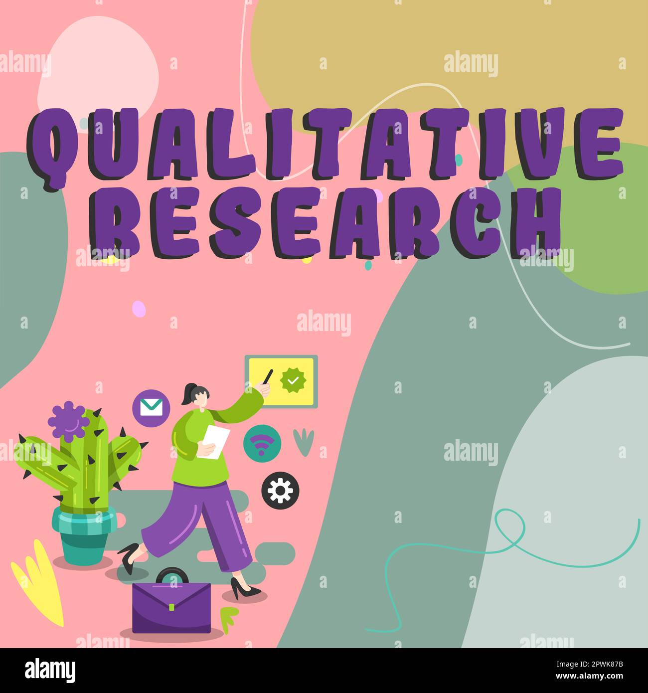 Text showing inspiration Qualitative Research, Word Written on ...