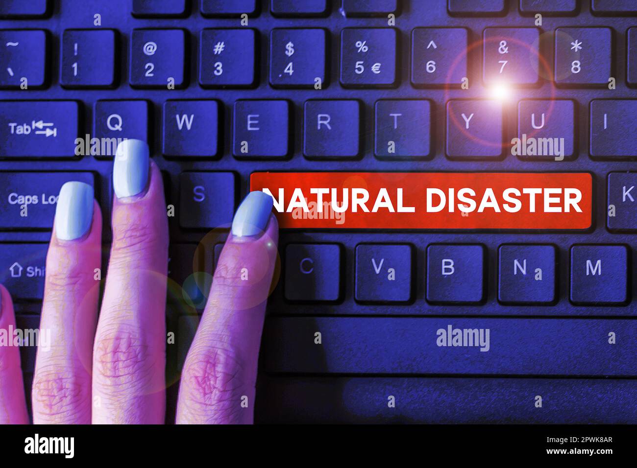 Text caption presenting Natural Disaster, Conceptual photo occurring in ...