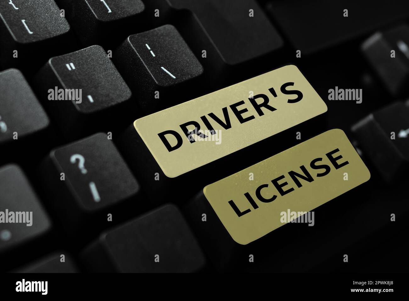 Conceptual caption Driver's License, Word Written on a document ...