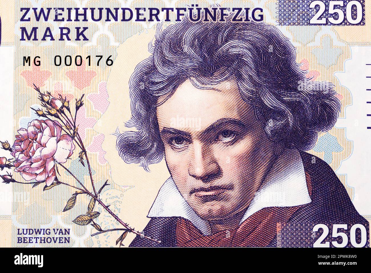 Ludwig van Beethoven a close up portrait from money Stock Photo - Alamy