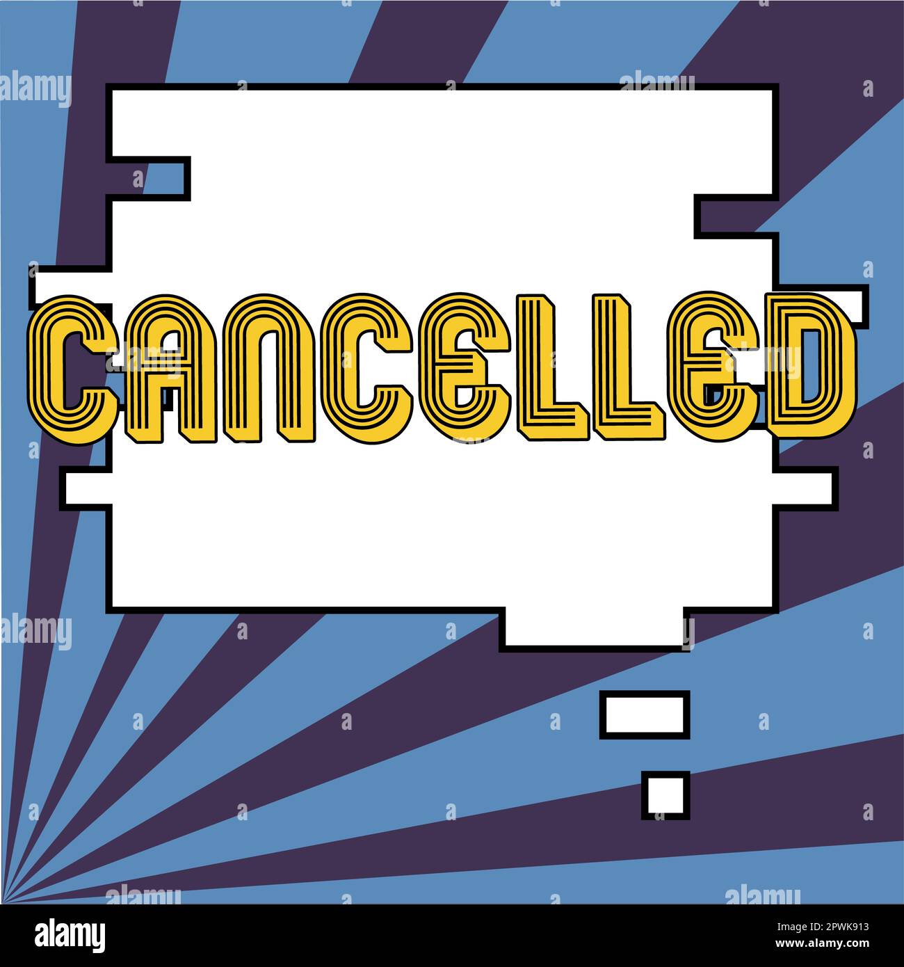 Text showing inspiration Cancelled, Word Written on decide or announce ...