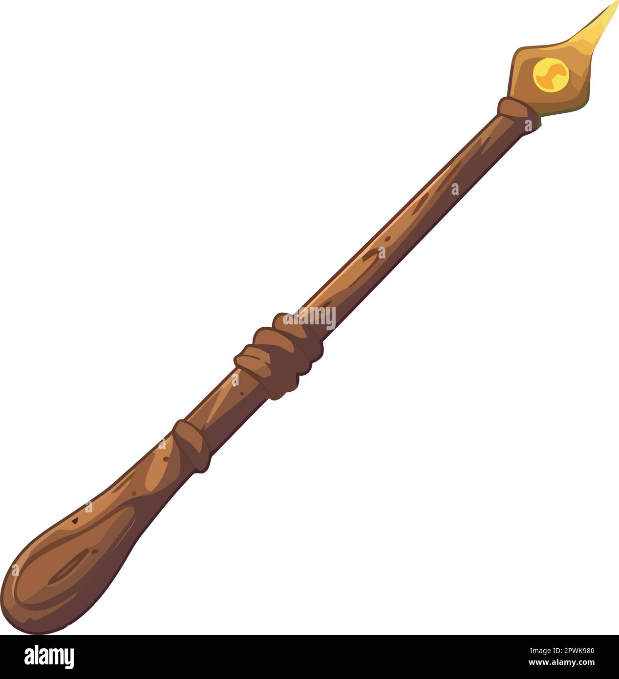 Antique wood magic wand, isolated on white Stock Vector Image & Art - Alamy