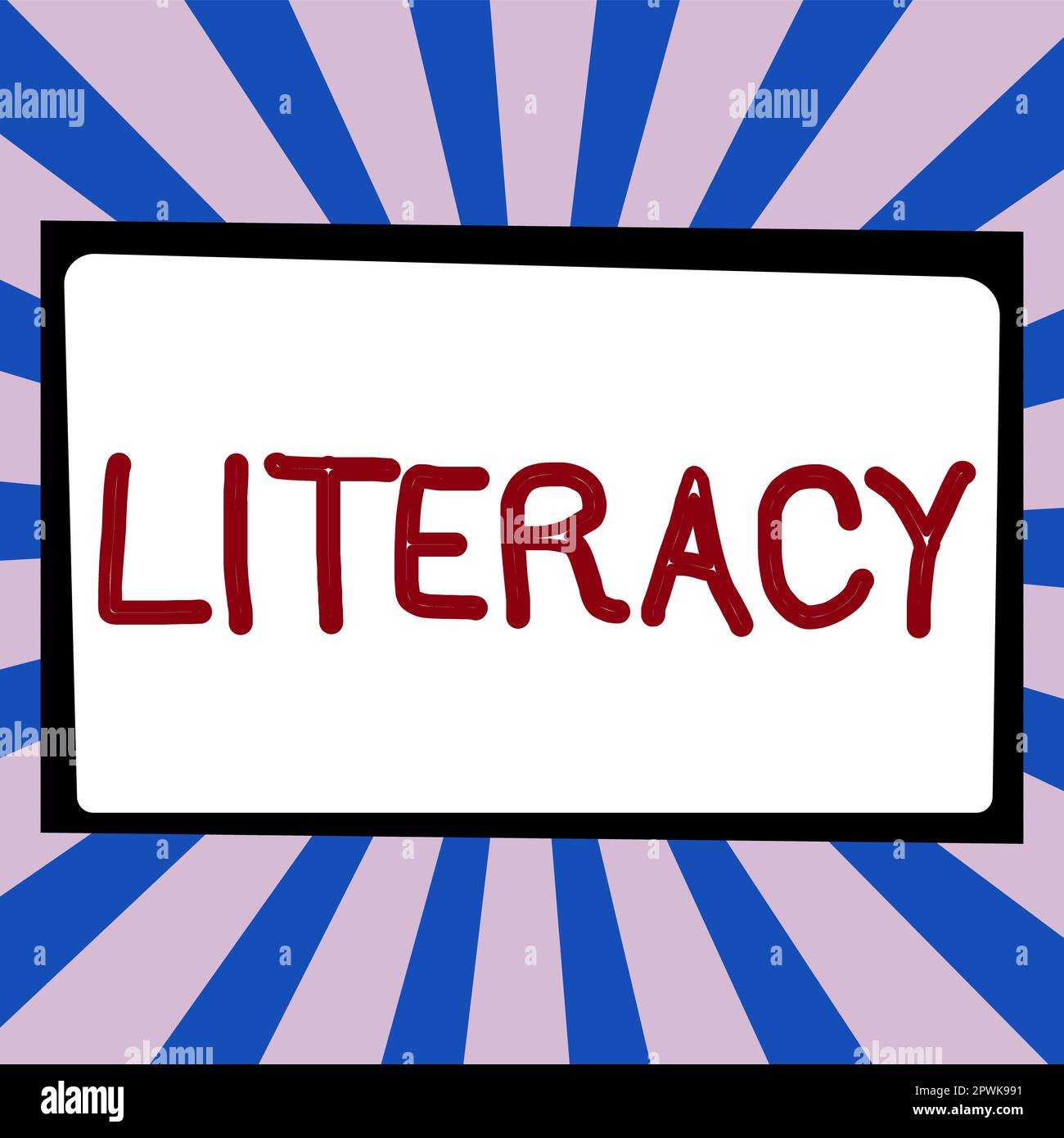 Hand writing sign Literacy, Business overview ability to read and write ...