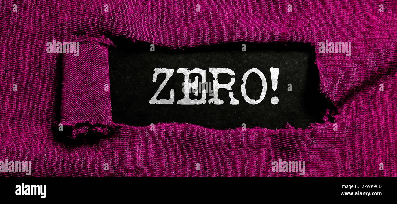 Hand writing sign Zero, Business overview no quantity or number nought ...