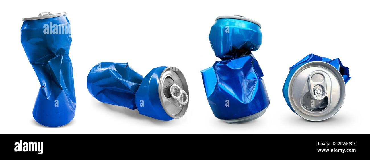 Compressed cans isolated on a white background Stock Photo - Alamy