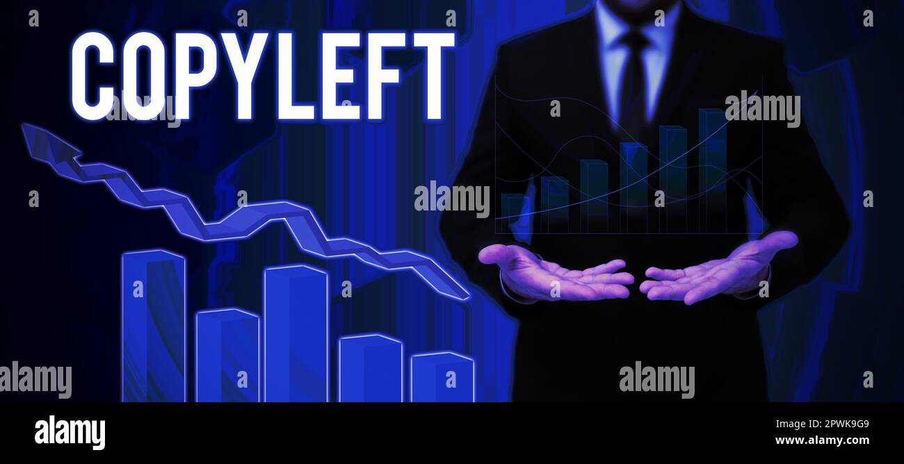 Conceptual display Copyleft, Conceptual photo the right to freely use ...