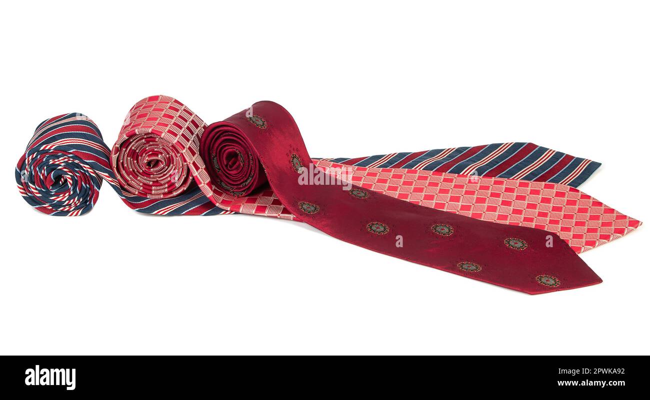 colorful ties isolated on a white background Stock Photo - Alamy