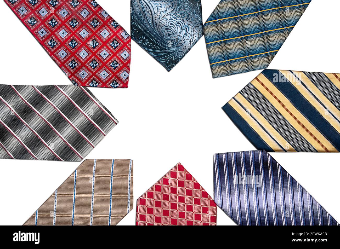 colorful ties isolated on a white background Stock Photo - Alamy