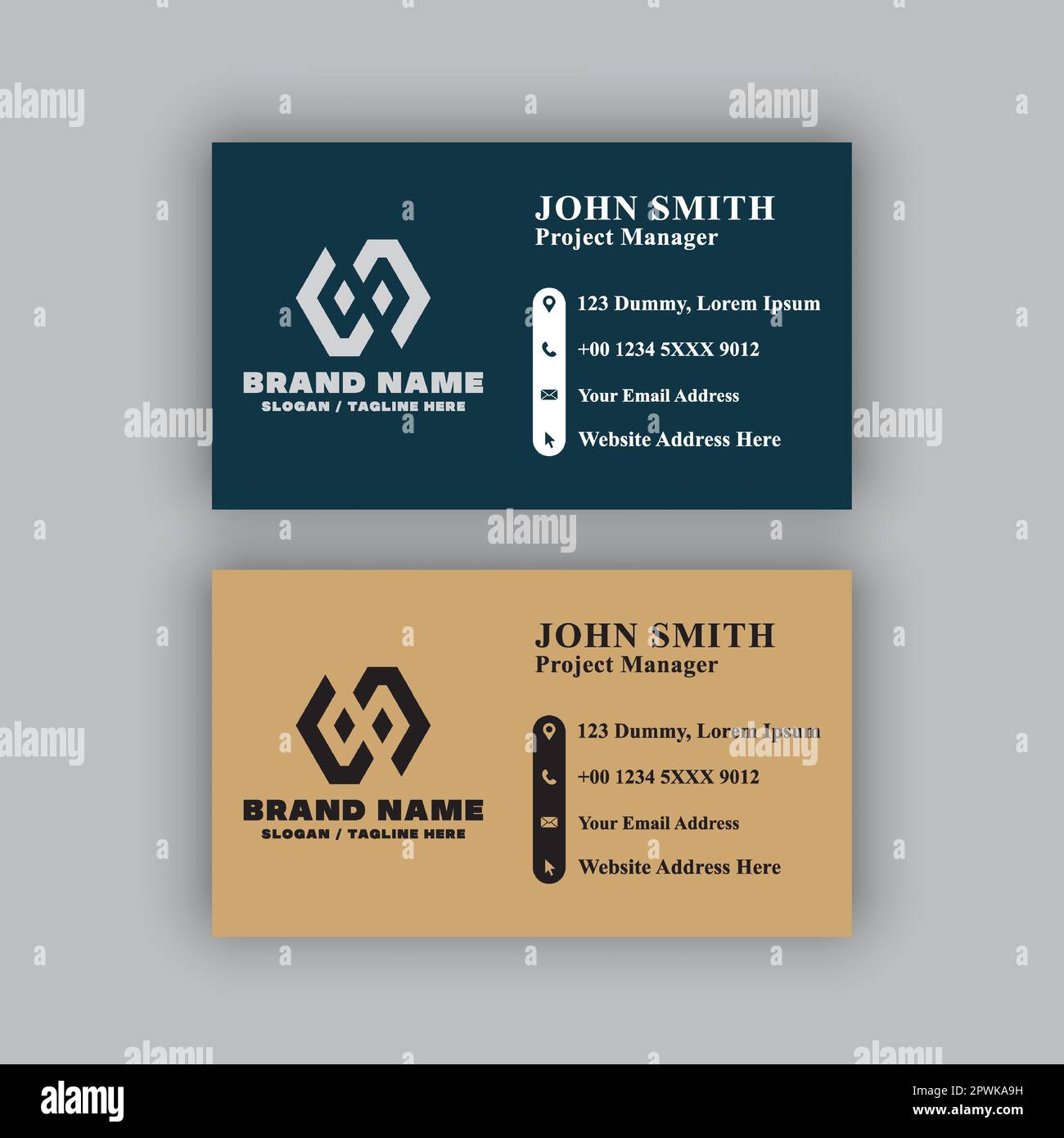 Simple, modern and elegant business card design template. Editable ...