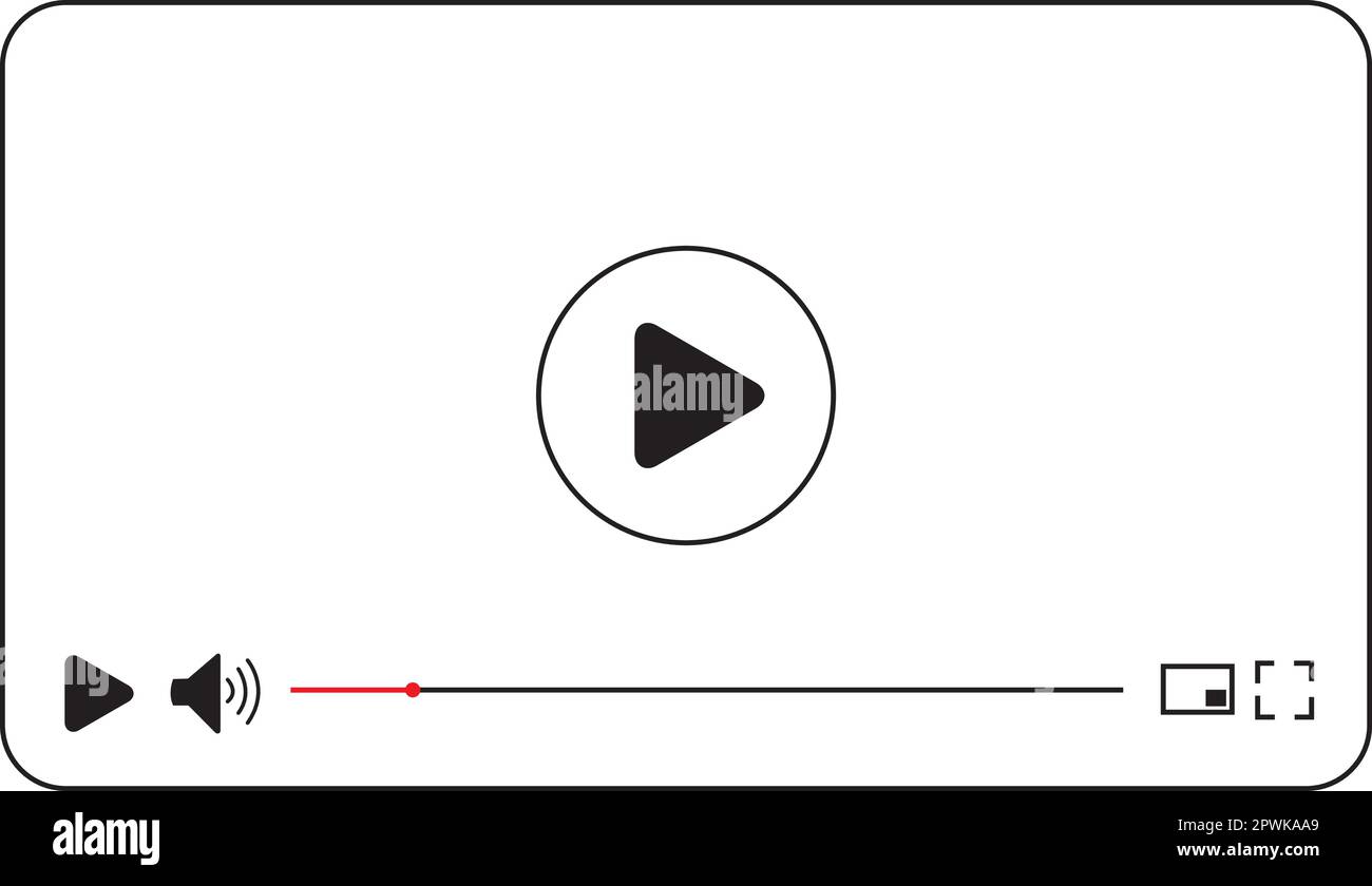 A video player screen with the play symbol on a white background Stock ...