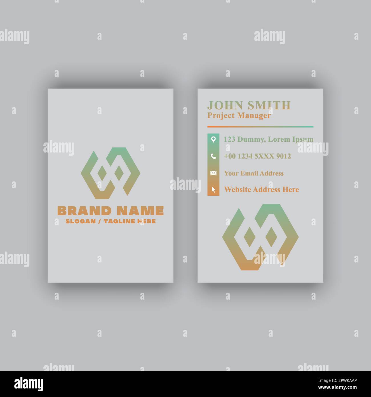 Simple, modern and elegant business card design template. Editable ...