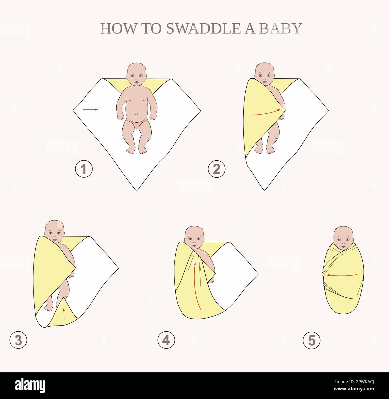 Baby swaddling Stock Vector Images - Alamy