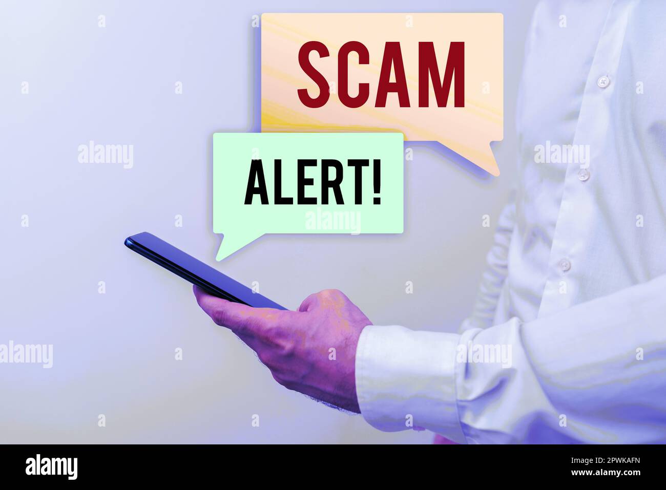Text caption presenting Scam Alert, Concept meaning warning someone ...