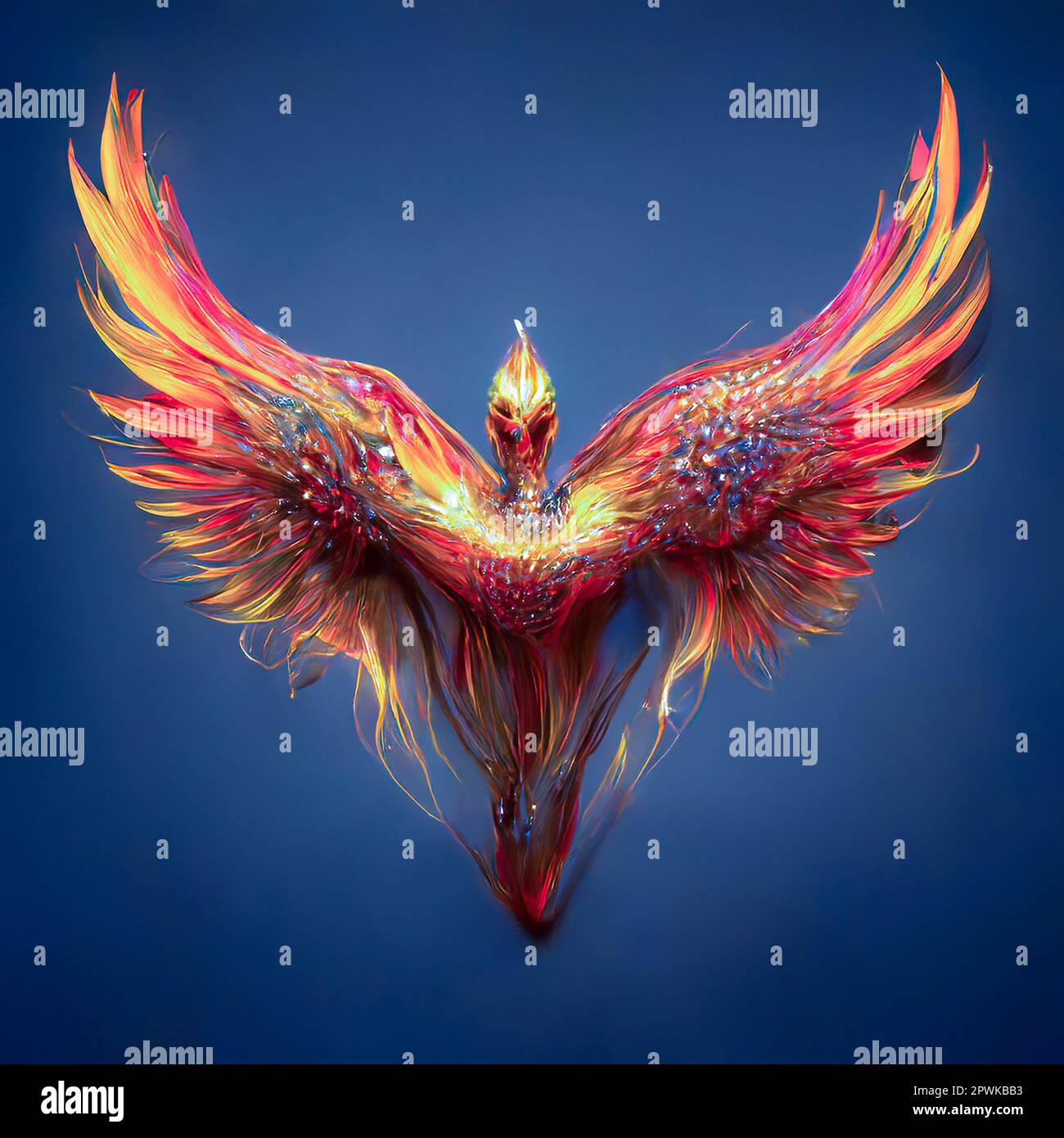 Blue Fire Phoenix Wallpaper