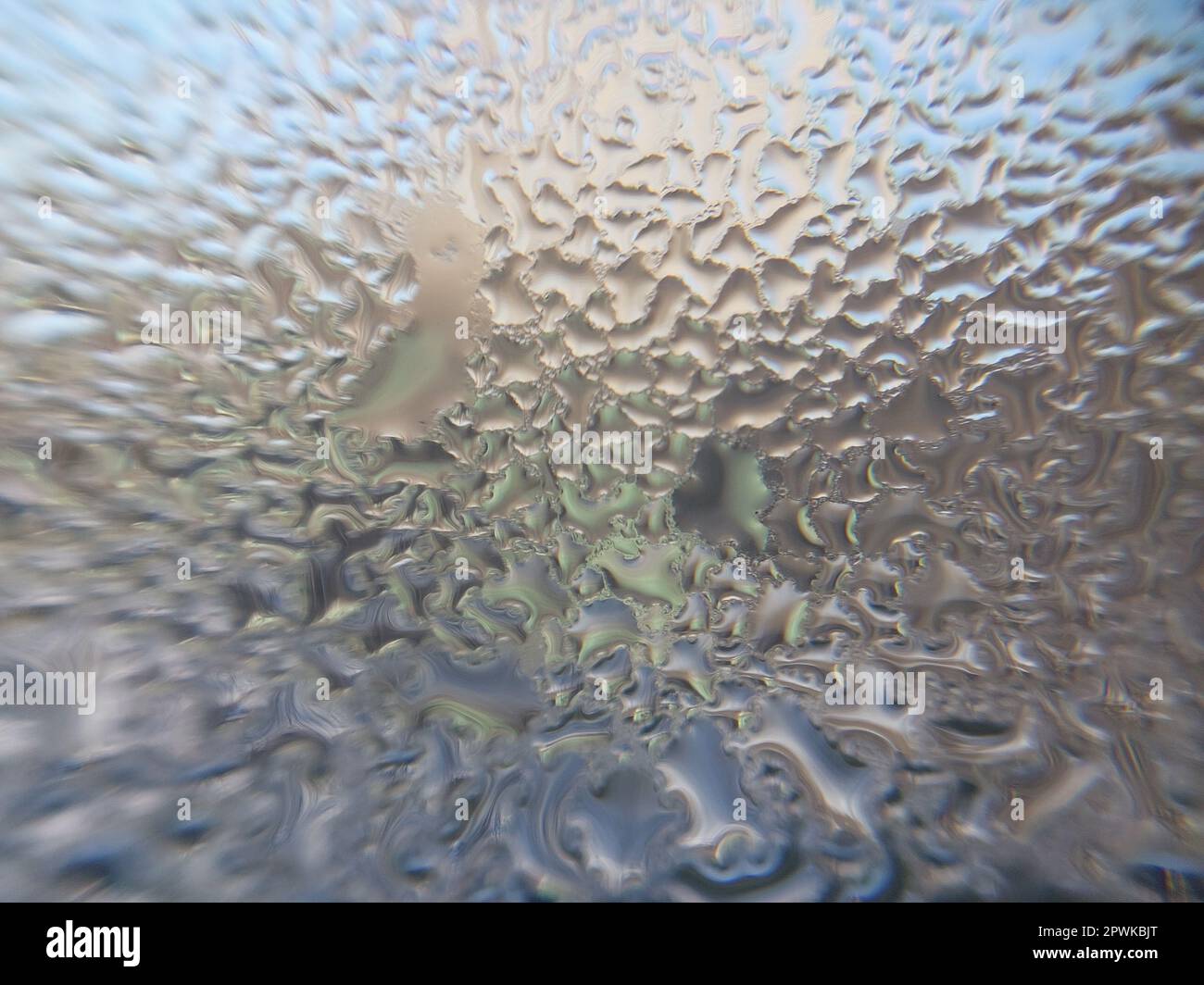 Window covered with frozen drops of the condensate water Stock Photo ...