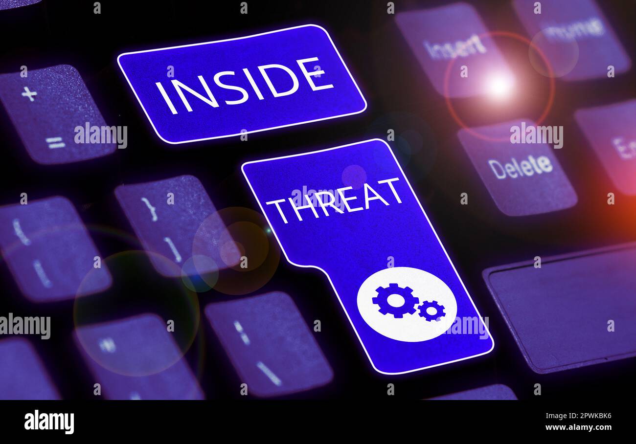 Hand writing sign Inside Threat, Concept meaning Information that only ...