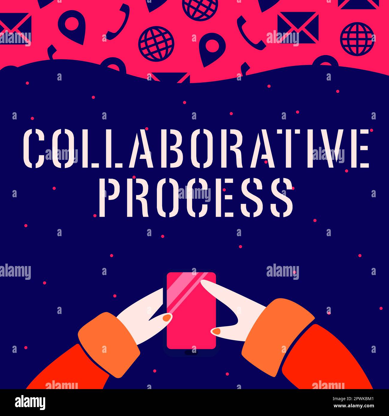 Text showing inspiration Collaborative Process, Business concept people ...