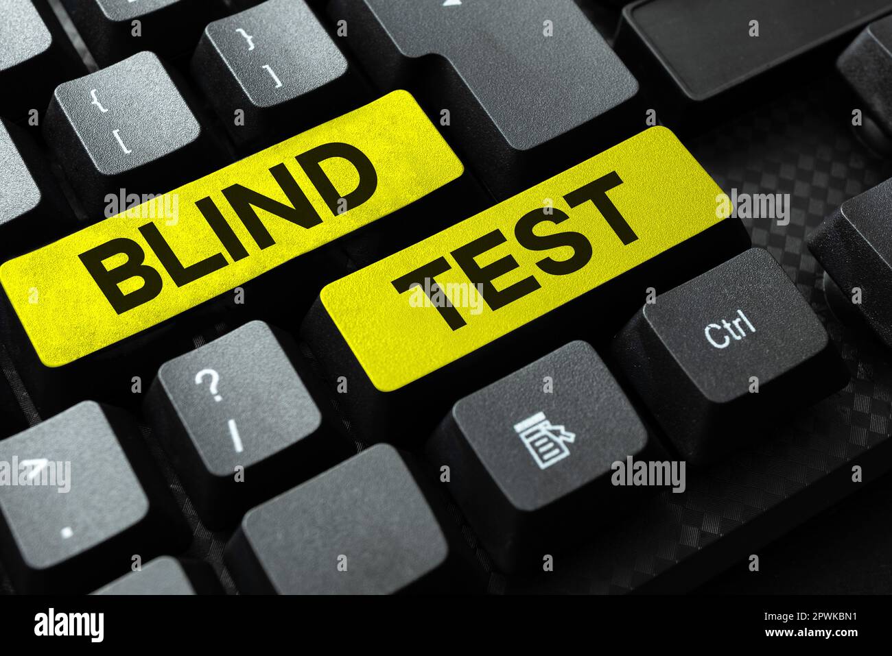 Sign displaying Blind Test, Internet Concept Social engagement with a ...