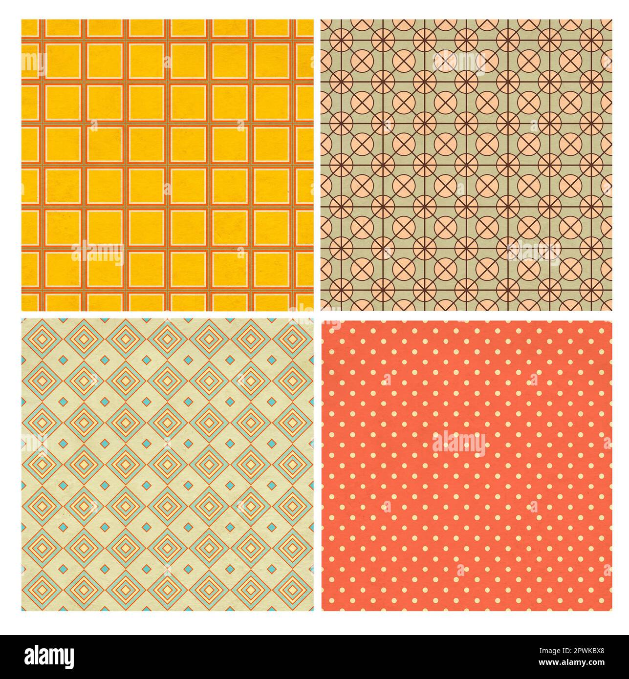 Set of seamless pattern with paper texture and vintage geometric ...