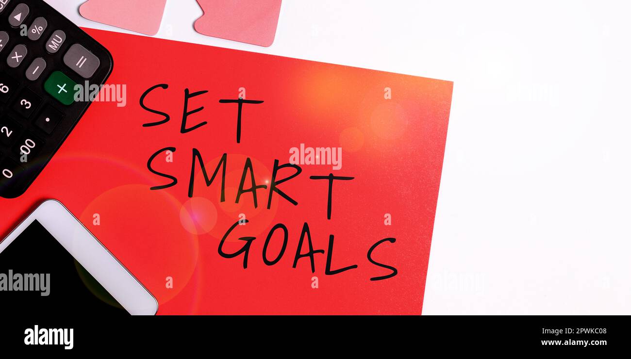 Text sign showing Set Smart Goals, Word for Establish achievable ...