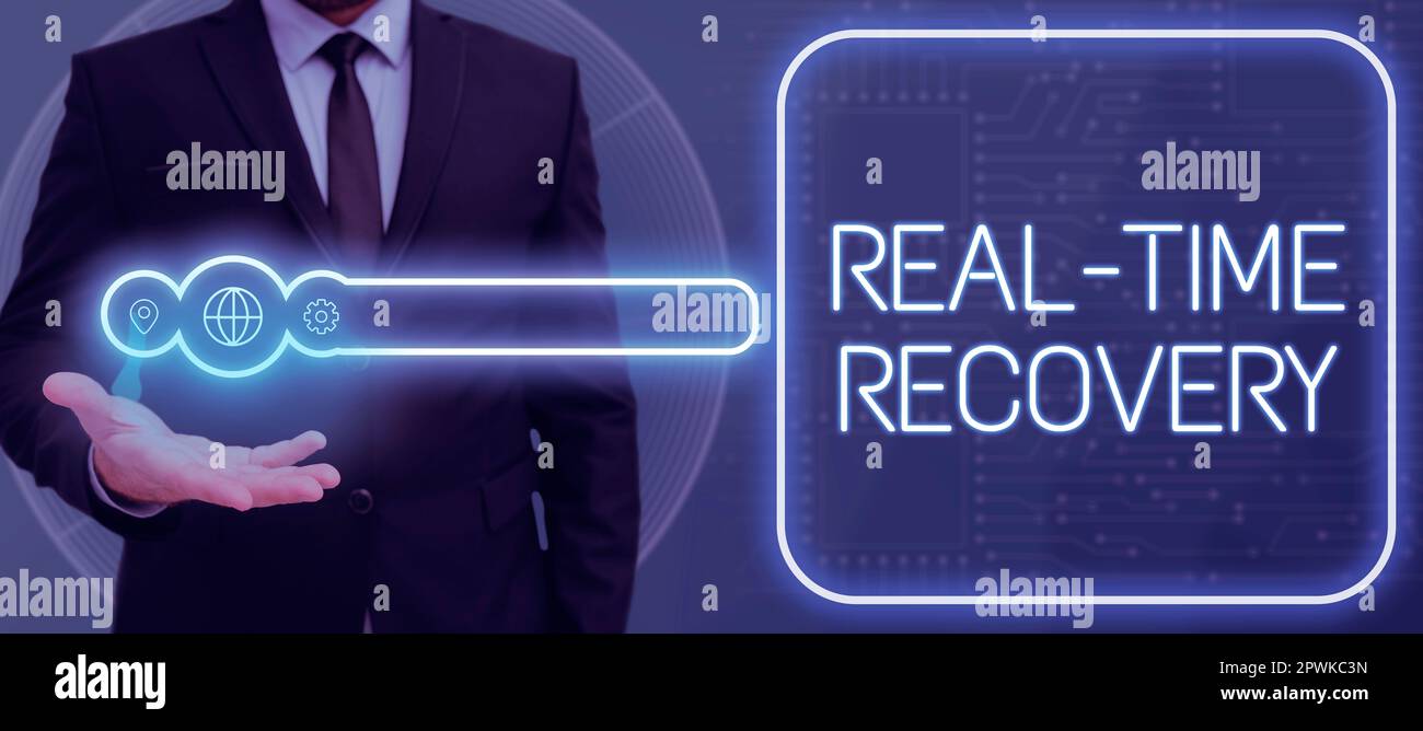 Conceptual display Real Time Recovery, Concept meaning maximum time ...