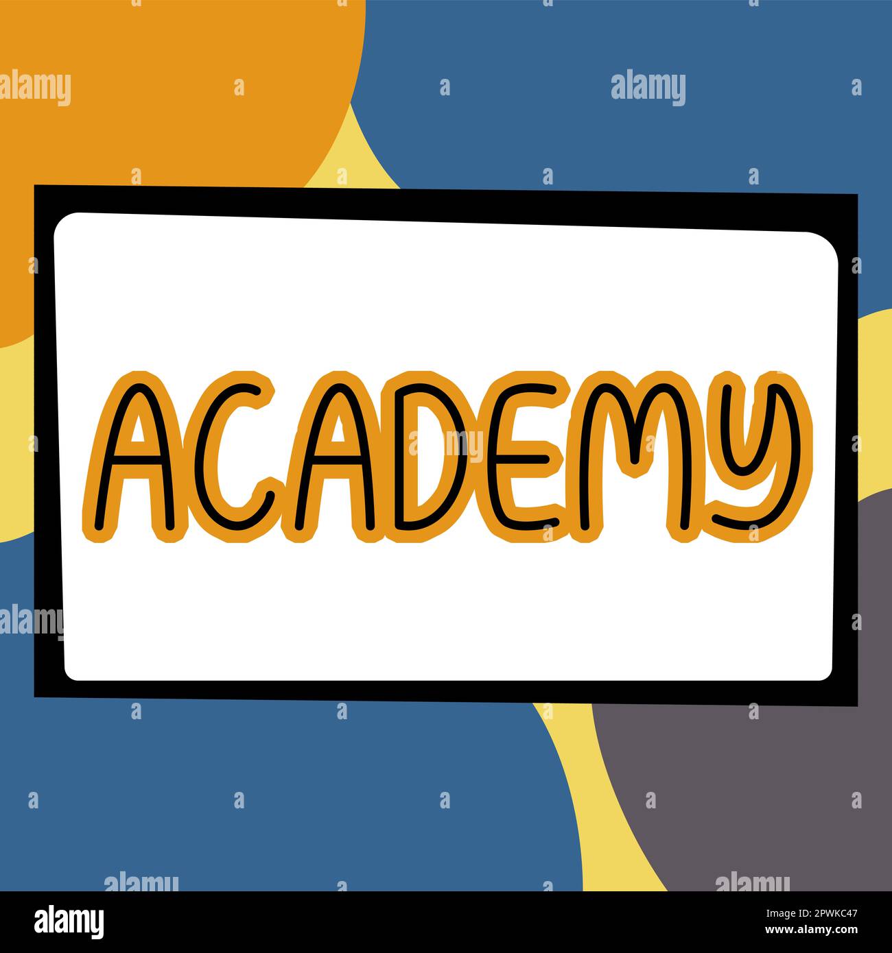 Text caption presenting Academy, Word Written on where students can go ...