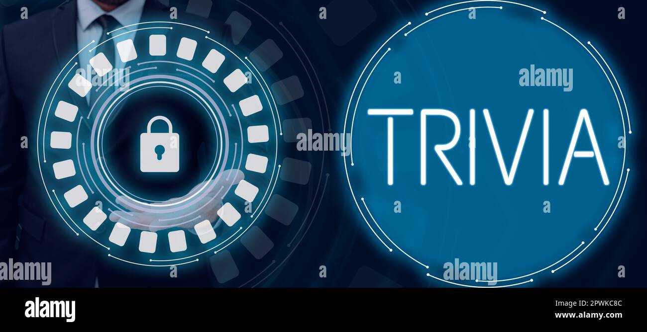 Text showing inspiration Trivia, Word for details considerations pieces ...
