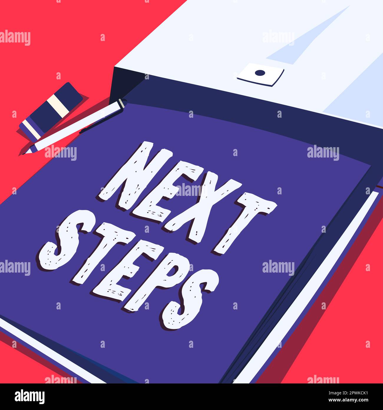 Handwriting text Next Steps, Word Written on numper of process going to ...