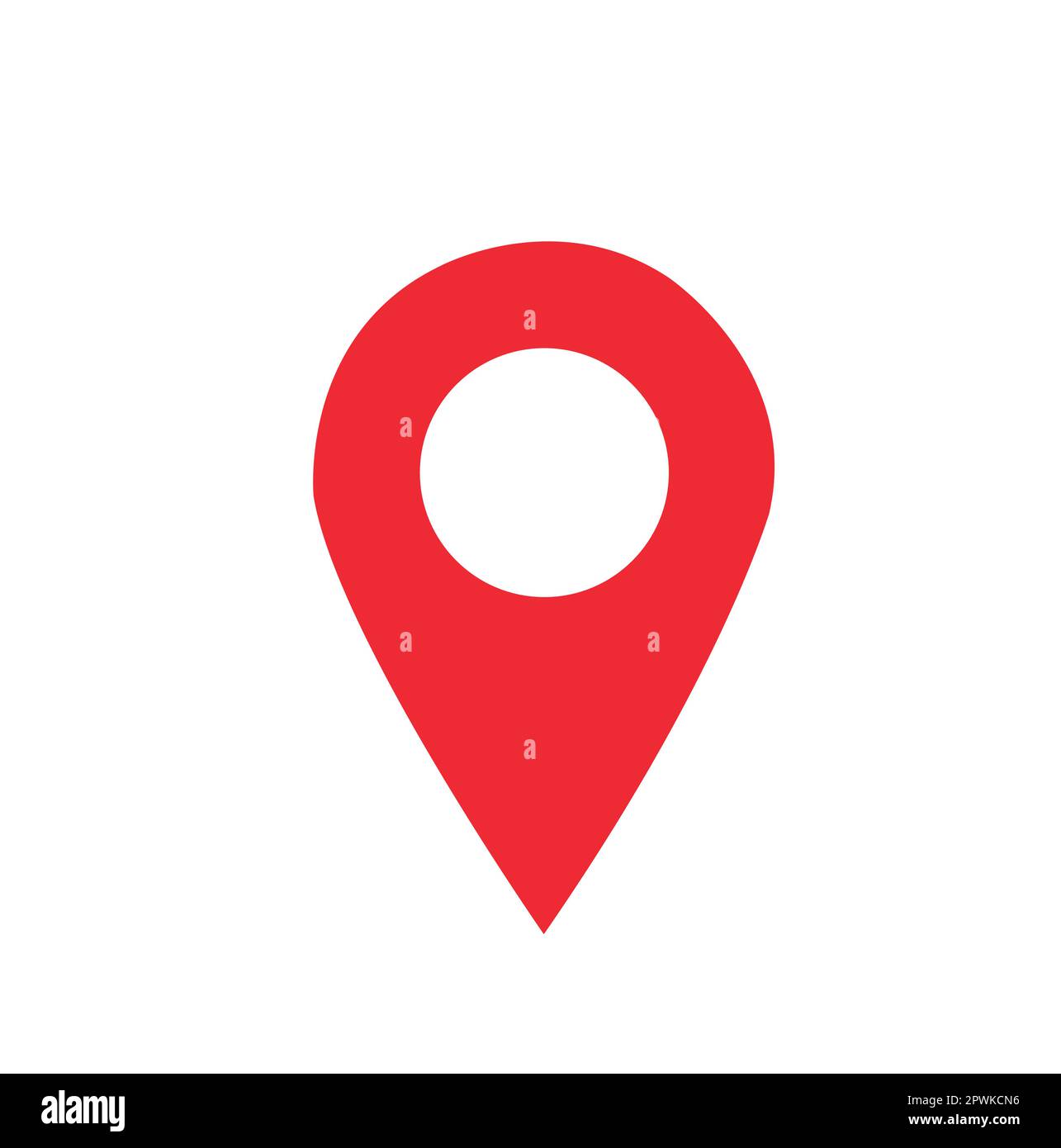 Red and white location icon on a white background with copy space Stock ...