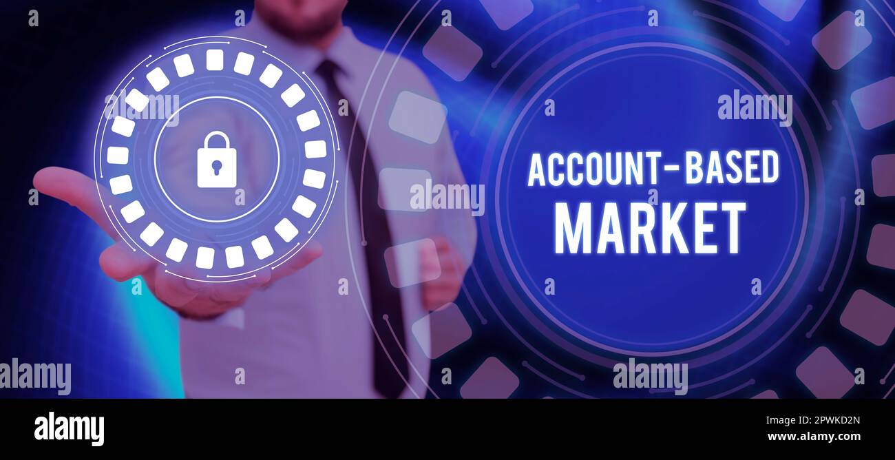 Sign displaying Account Based Market, Word Written on resources target ...