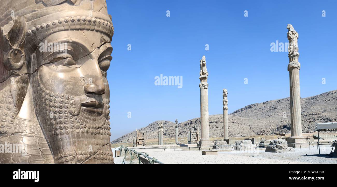 Horizontal banner with columns of Apadana Palace built by Darius the ...