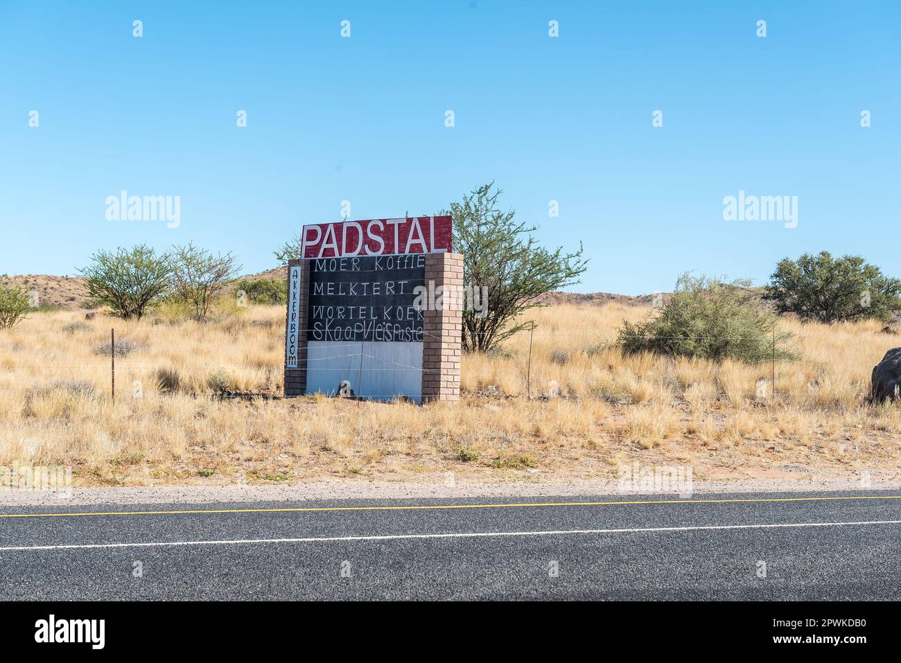 Keimoes, South Africa - Feb 28 2023: Name board at Akkerboom Farm Stall ...