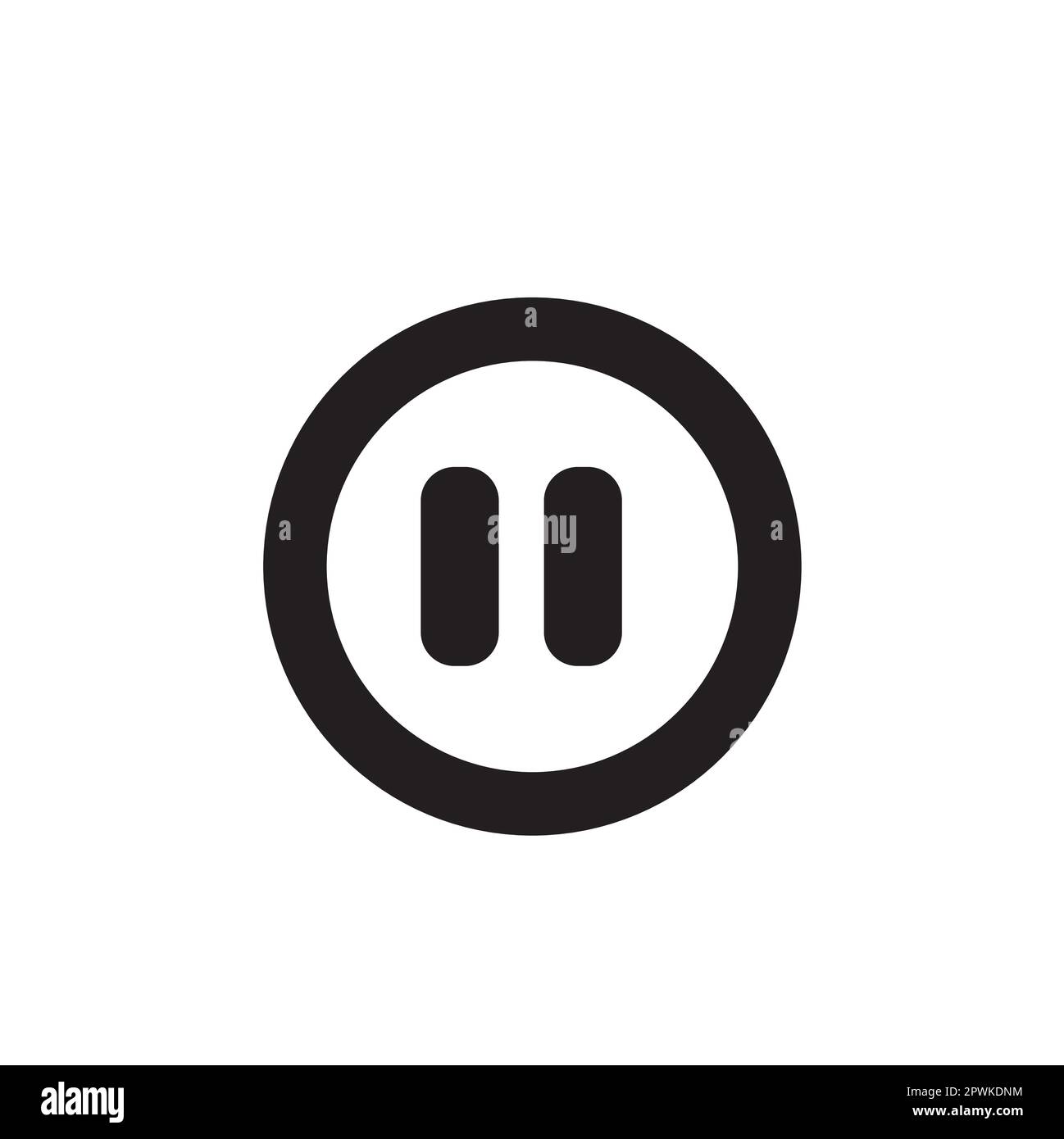 Circular pause button on a white background with copy space Stock ...