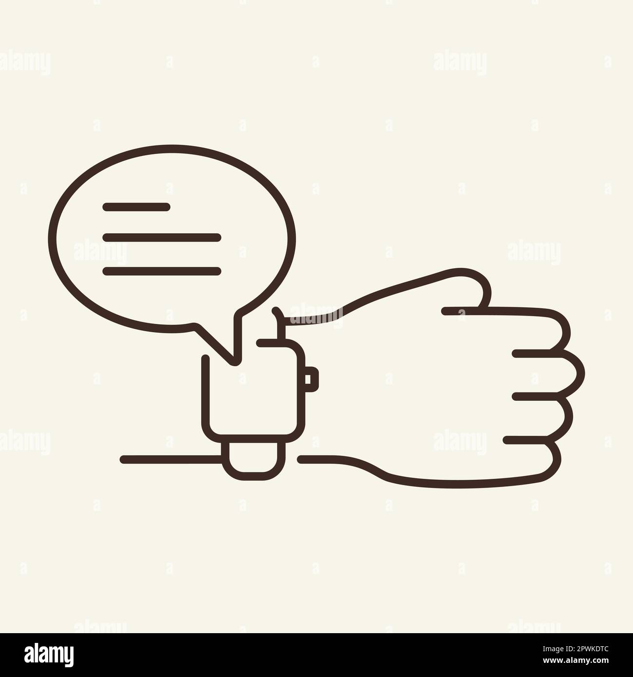 Smartwatch message line icon Stock Vector Image & Art - Alamy