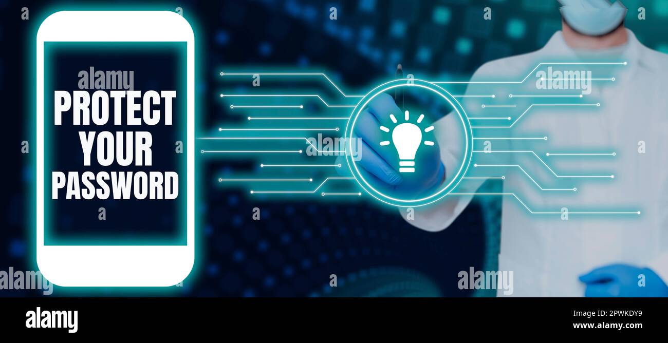 Conceptual display Protect Your Password, Concept meaning protects ...