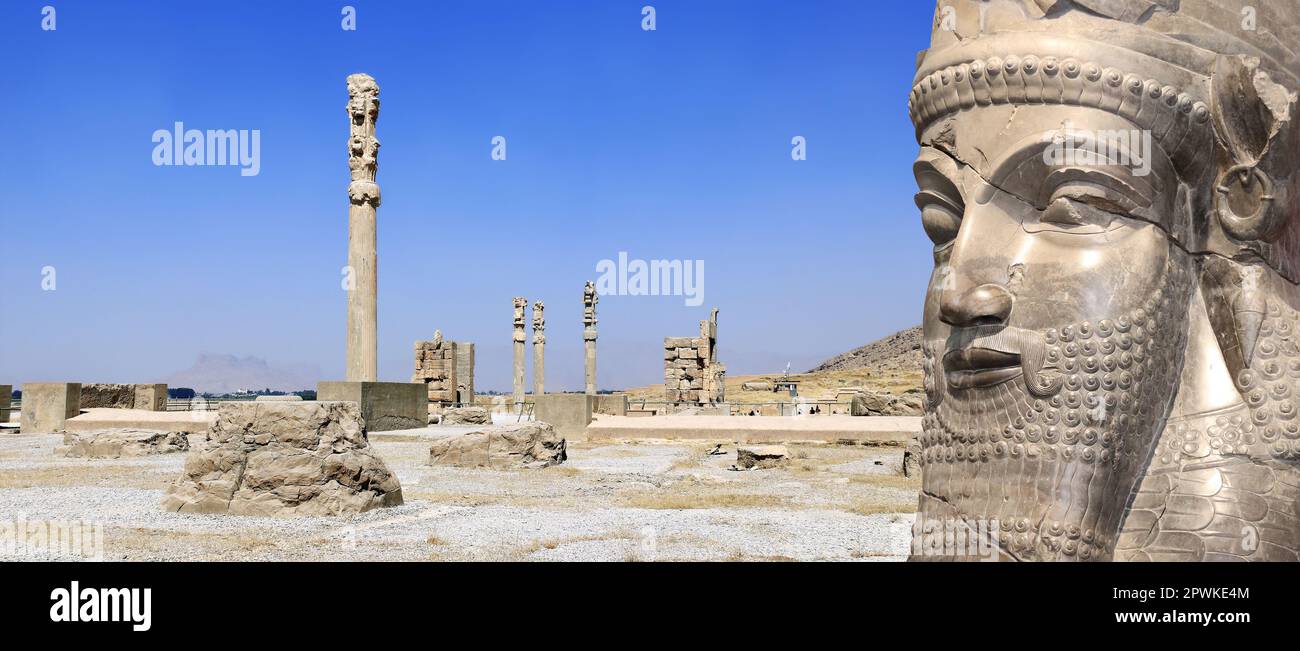 Horizontal banner with columns of Apadana Palace built by Darius the ...