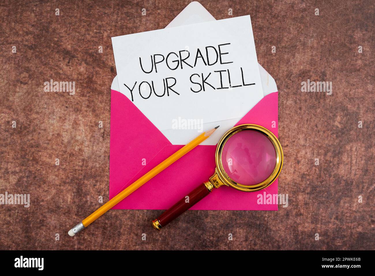 Text sign showing Upgrade Your Skill, Business overview Expand Scope of Knowledge Optimize ...