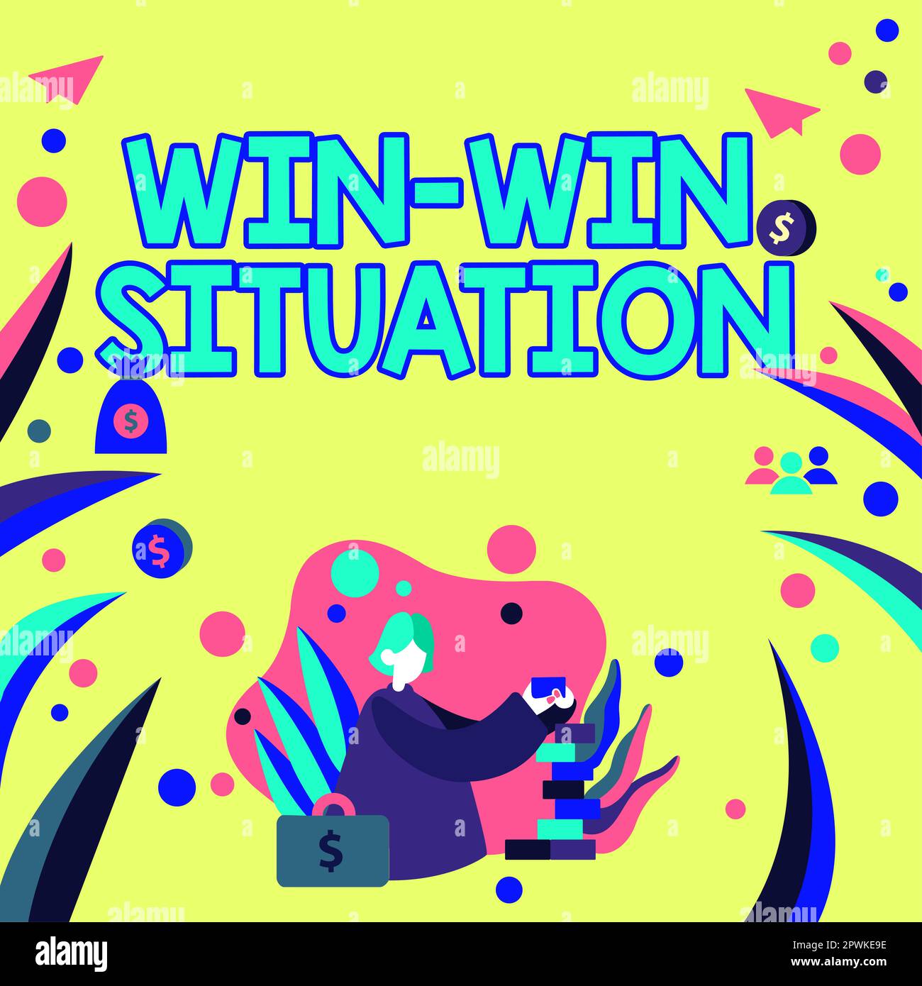 Conceptual caption Win Win Situation, Internet Concept situation where ...