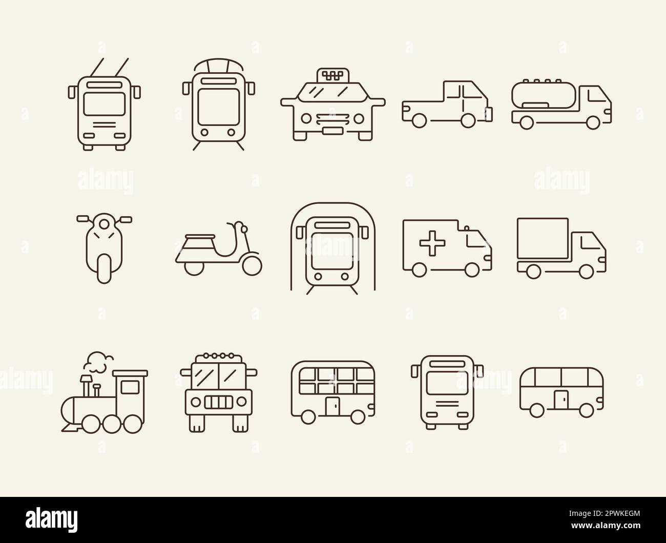 Public transport line icon set Stock Vector Image & Art - Alamy