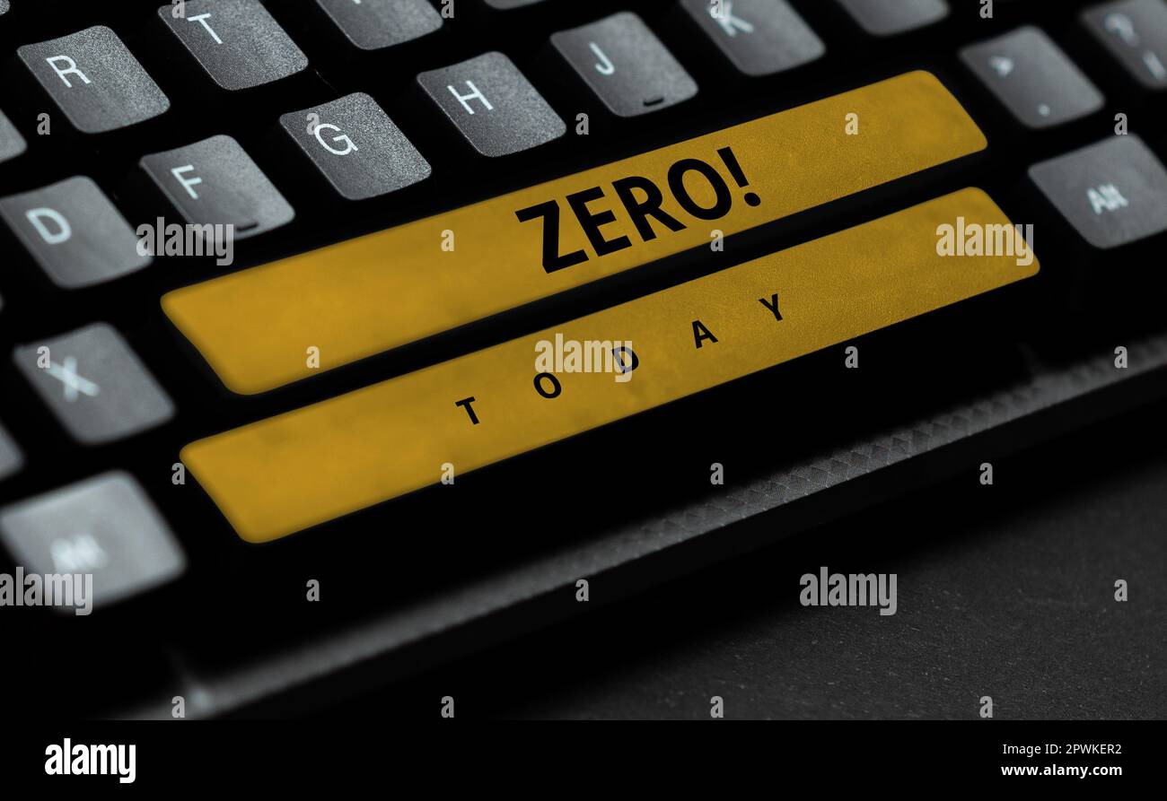 Writing displaying text Zero, Internet Concept no quantity or number ...