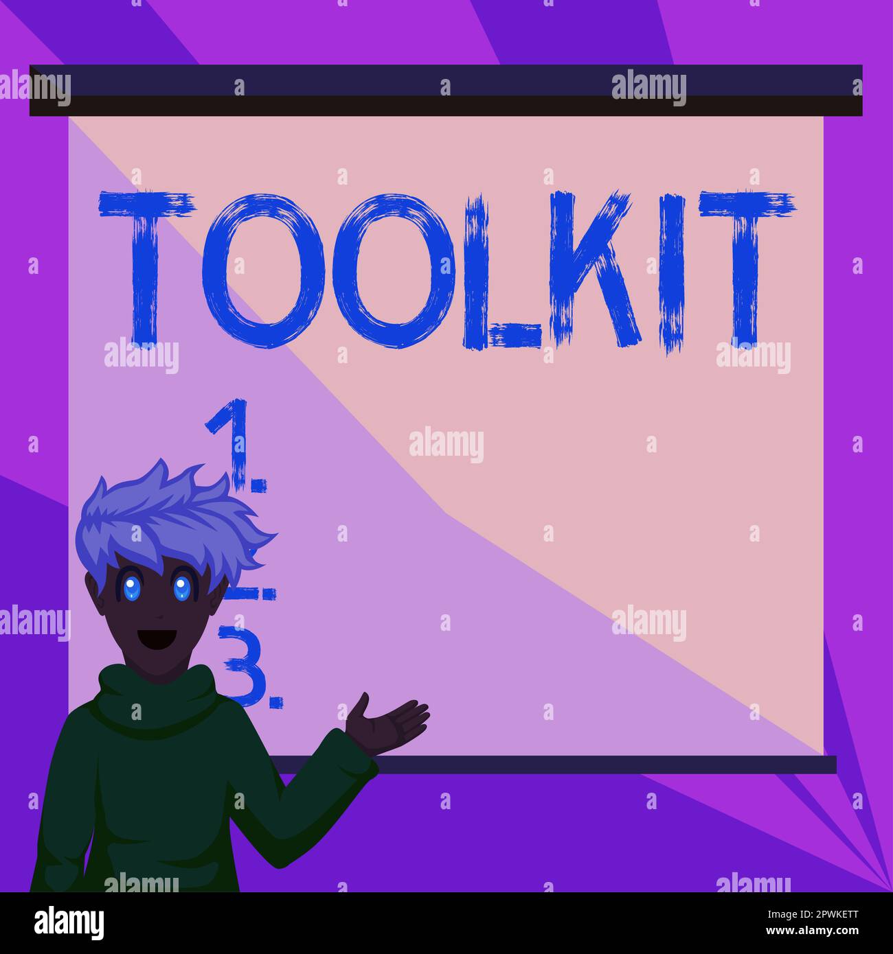 Handwriting text Toolkit, Word Written on set of tools kept in a bag or ...