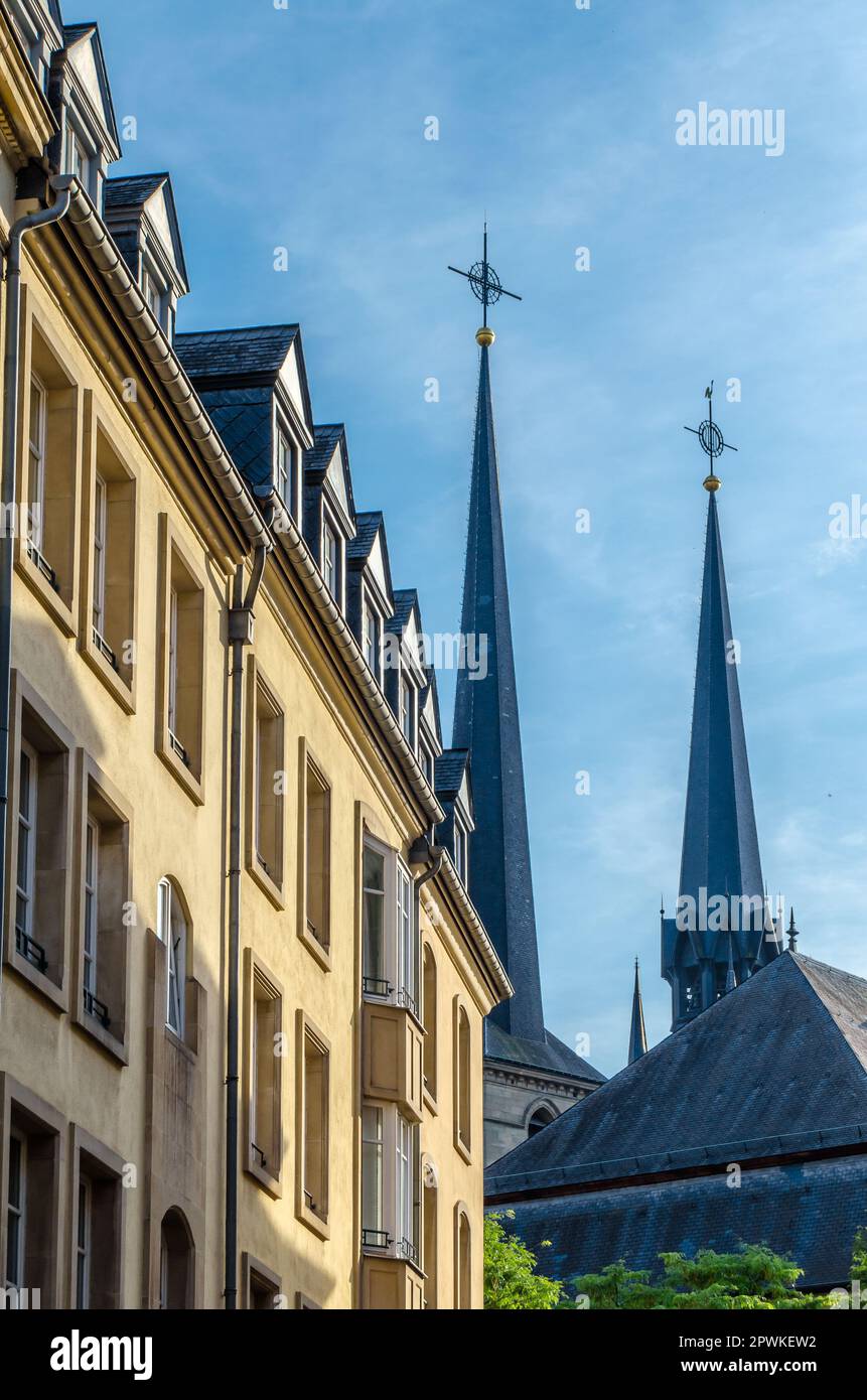 Religious architecture, church in Luxembourg City, Grand Duchy of ...