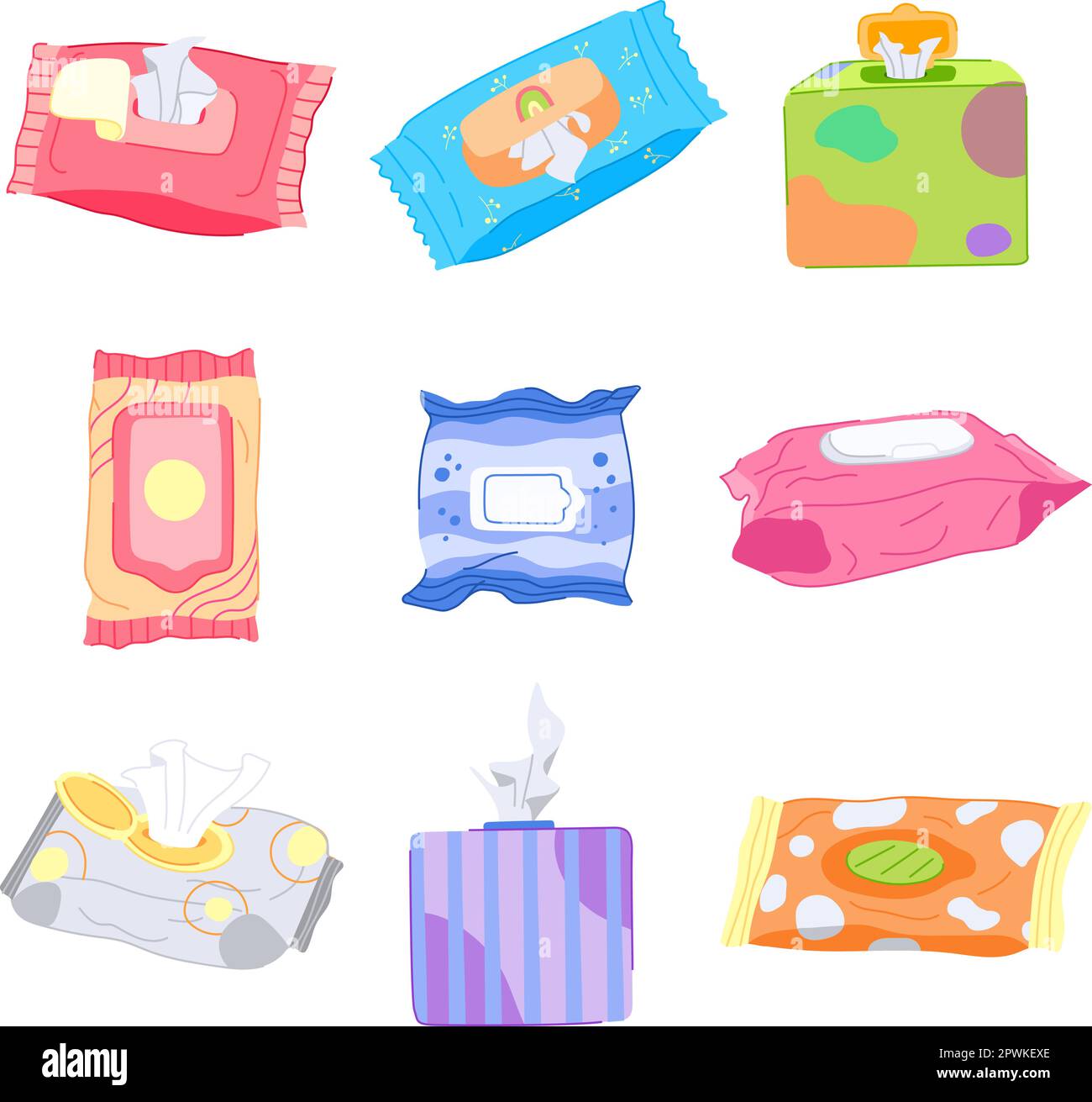 water wipes set cartoon. wet clean, hand surface, wash glass, window ...