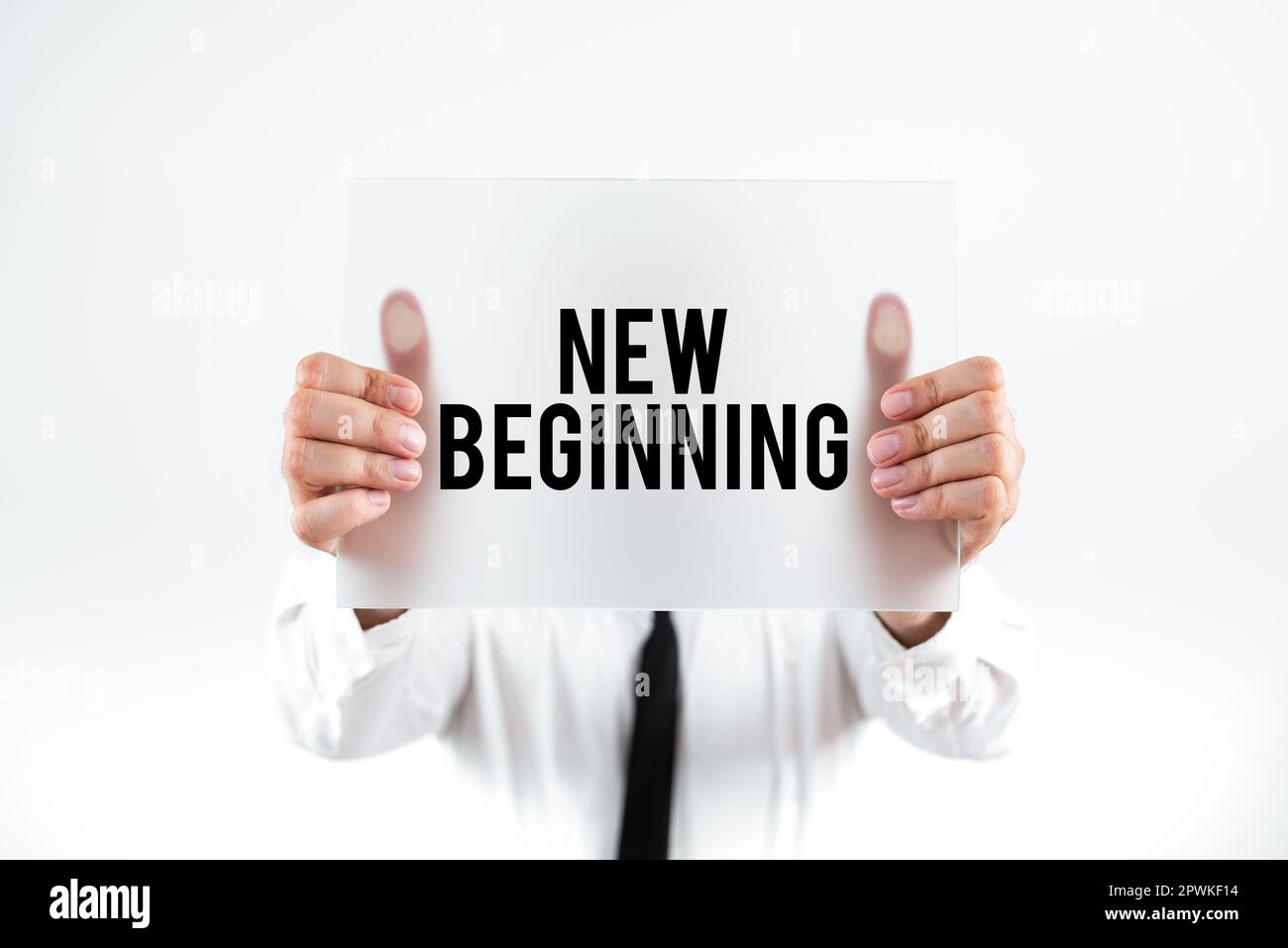 Sign displaying New Beginning, Business overview Different Career or ...