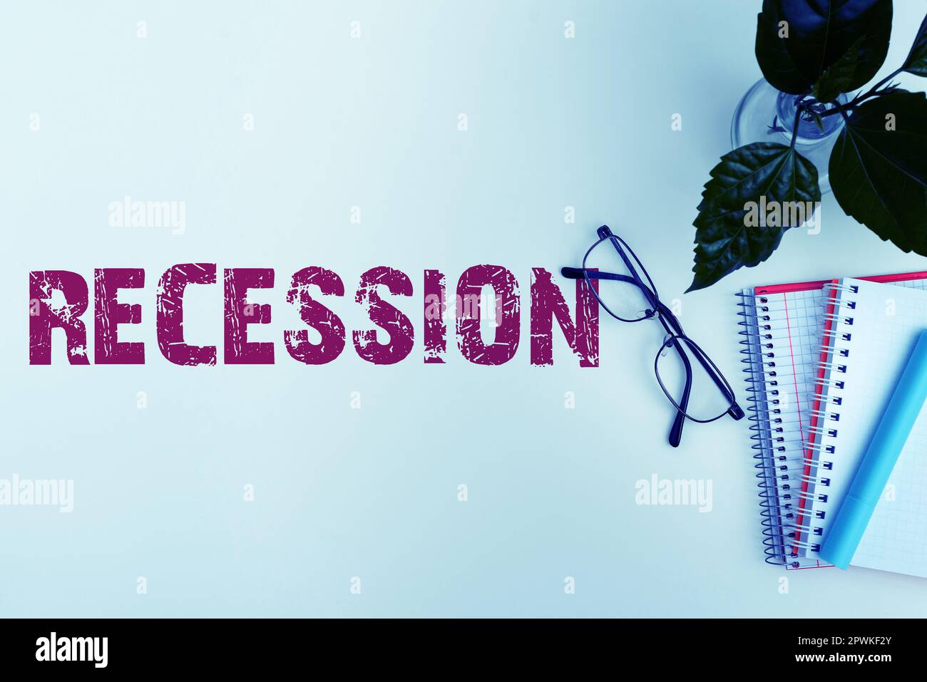 Conceptual caption Recession, Business approach the process of progressive decrease in growing ...